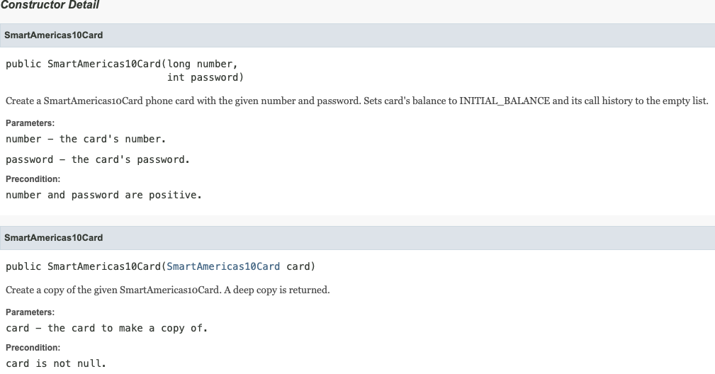 Implement the SmartAmericas10Card class In this | Chegg.com