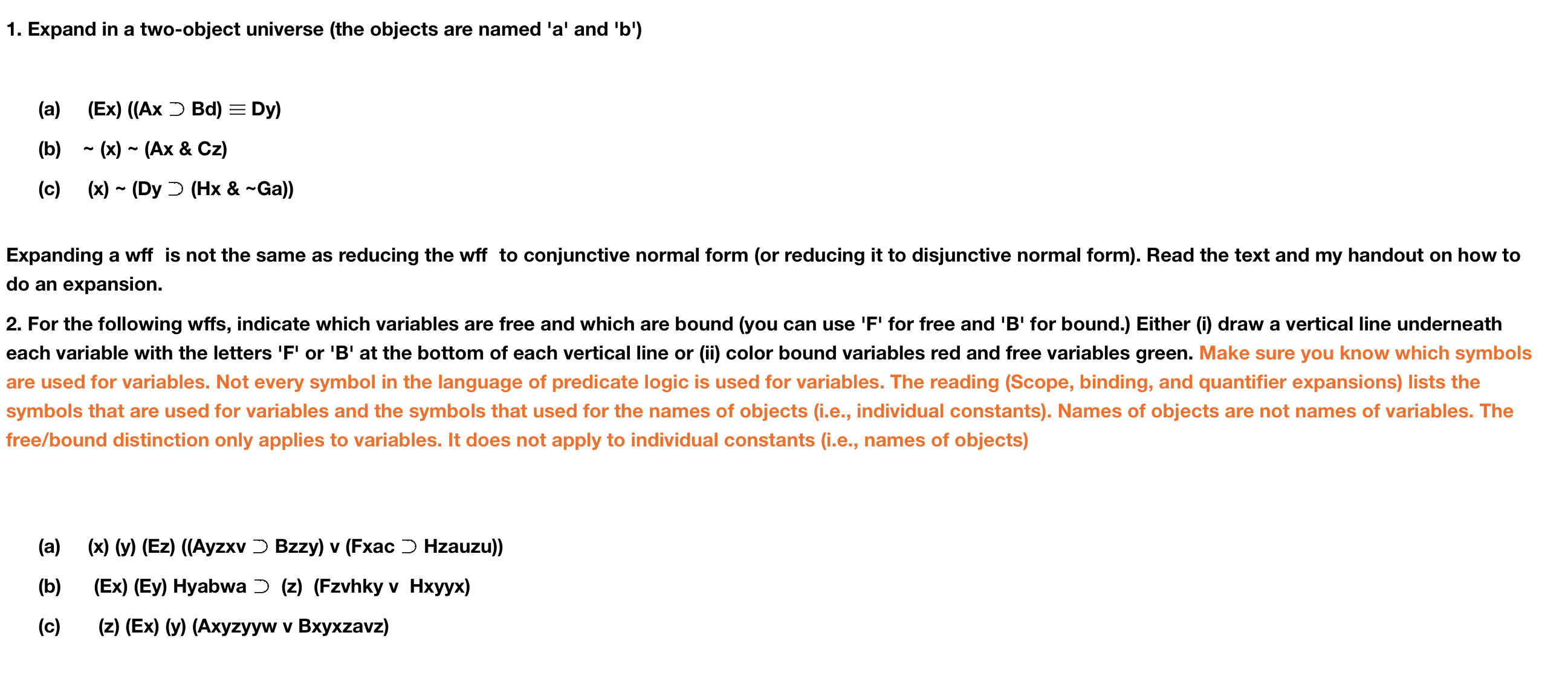 Solved please help with this logic homework problem | Chegg.com