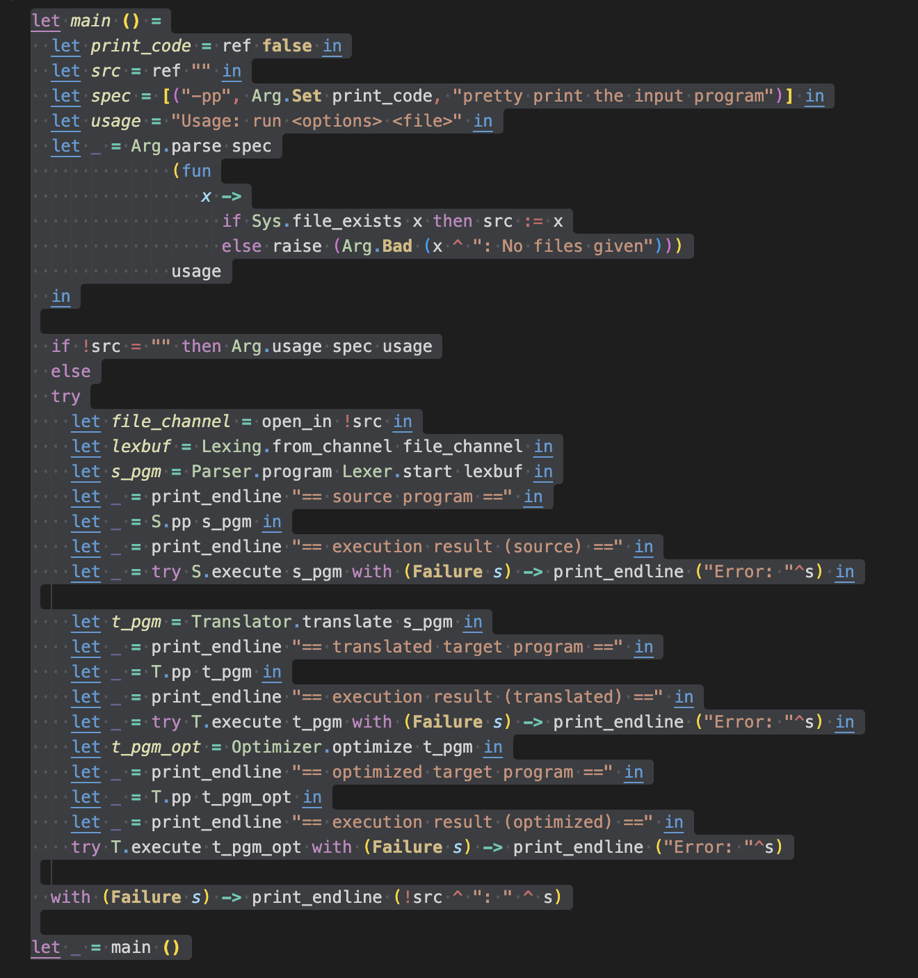 Solved HELP ASAP!!!!!the goal is to implement translator.ml | Chegg.com