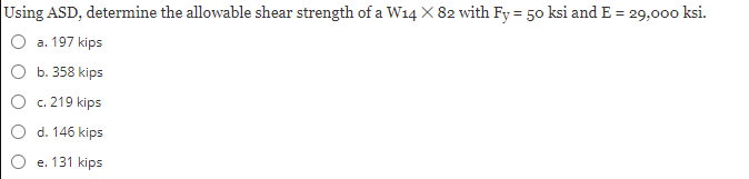 Solved Using ASD, determine the allowable shear strength of | Chegg.com