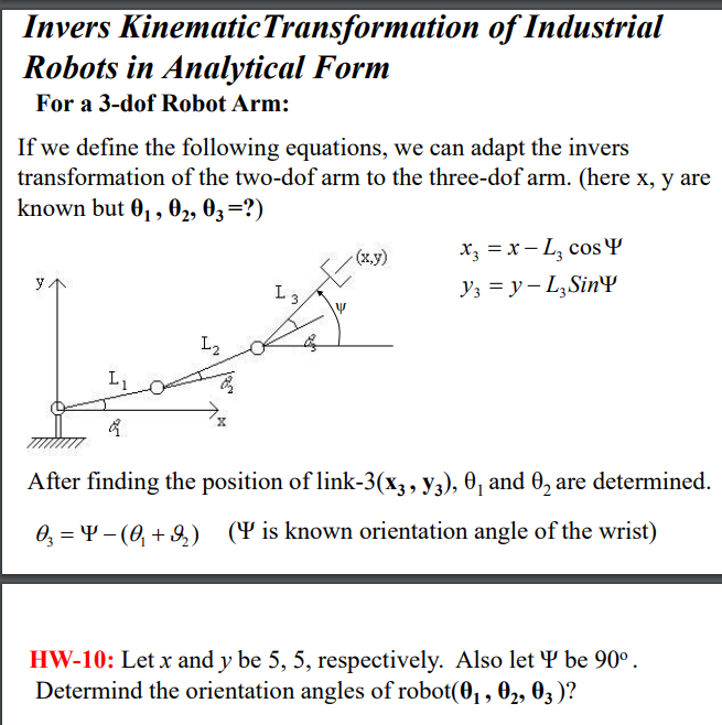 Solved Invers Kinematic Transformation of Industrial Robots | Chegg.com