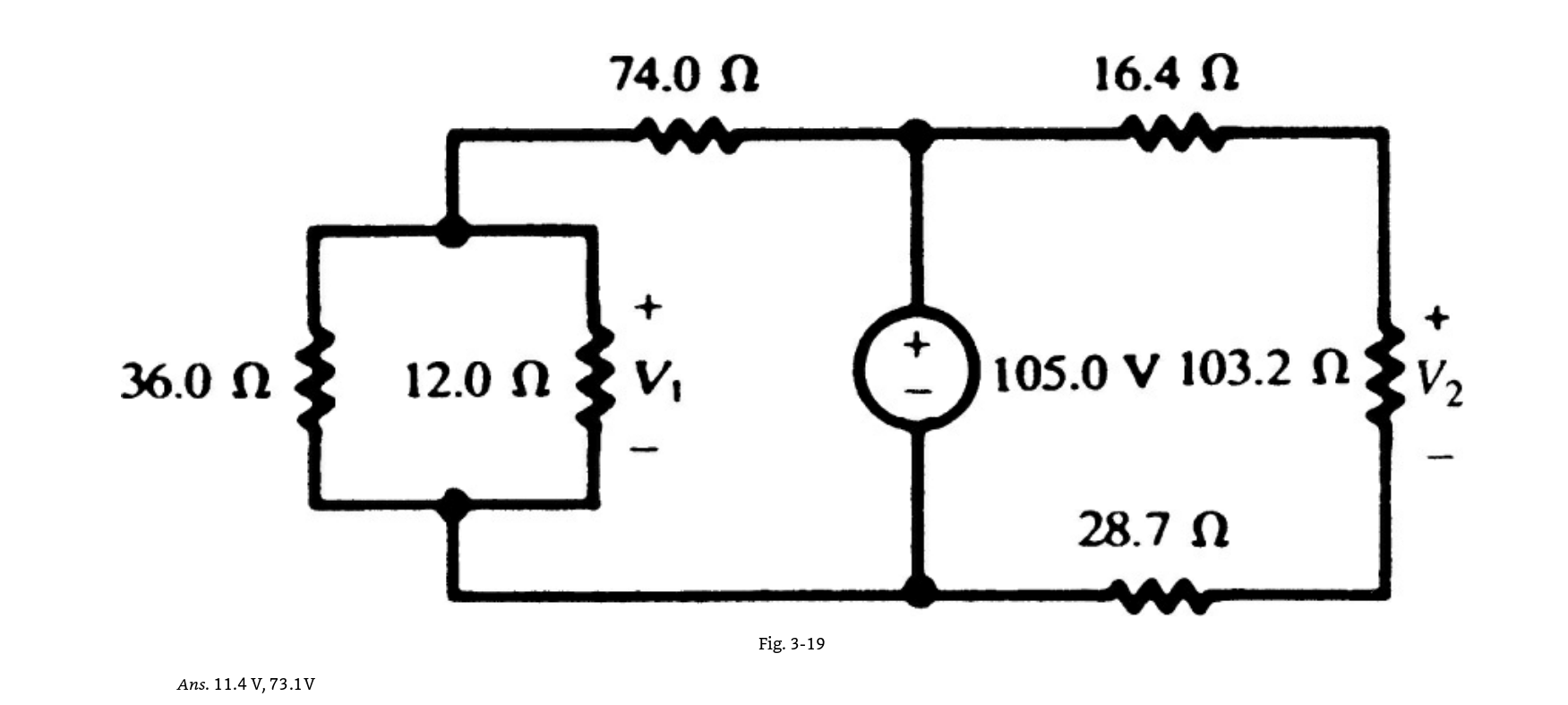 Solved Using voltage division, calculate V1 and V2 in the | Chegg.com Solved Using voltage division, calculate V1 and V2 in the | Chegg.com