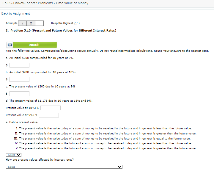 Solved Back to AssignmentAttempts22Keep the Highest | Chegg.com