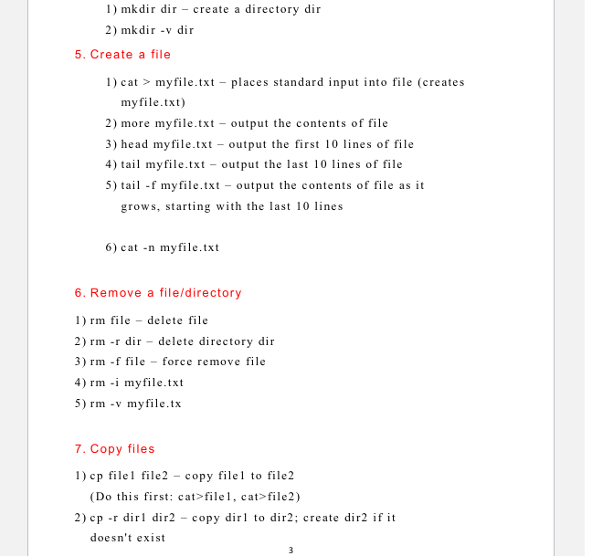 Solved 3) cp -i filel file2 8. Rename or move a file mv | Chegg.com