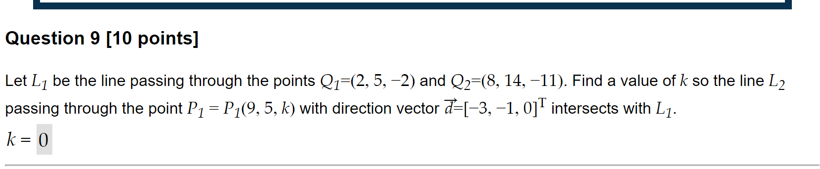 Solved Let L1 be the line passing through the points | Chegg.com
