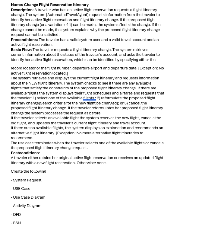 Solved Name: Change Flight Reservation ItineraryDescription: | Chegg.com