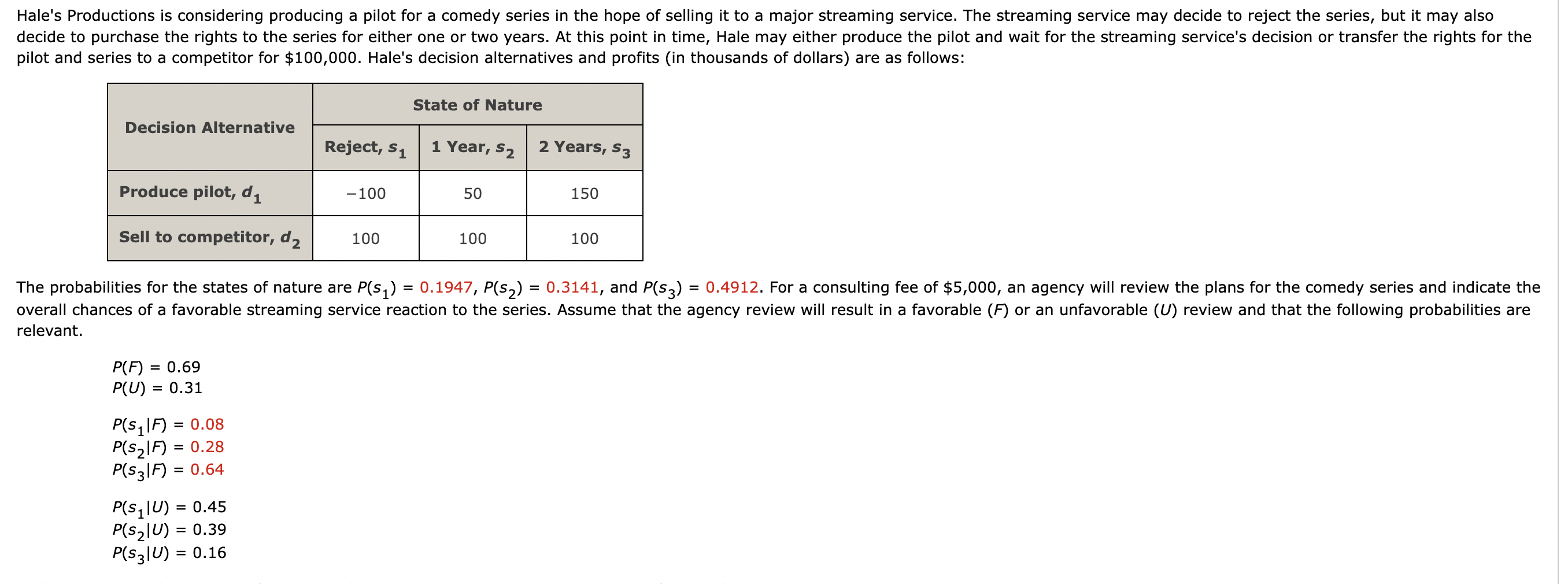 Solved pilot and series to a competitor for $100,000. Hale's | Chegg.com