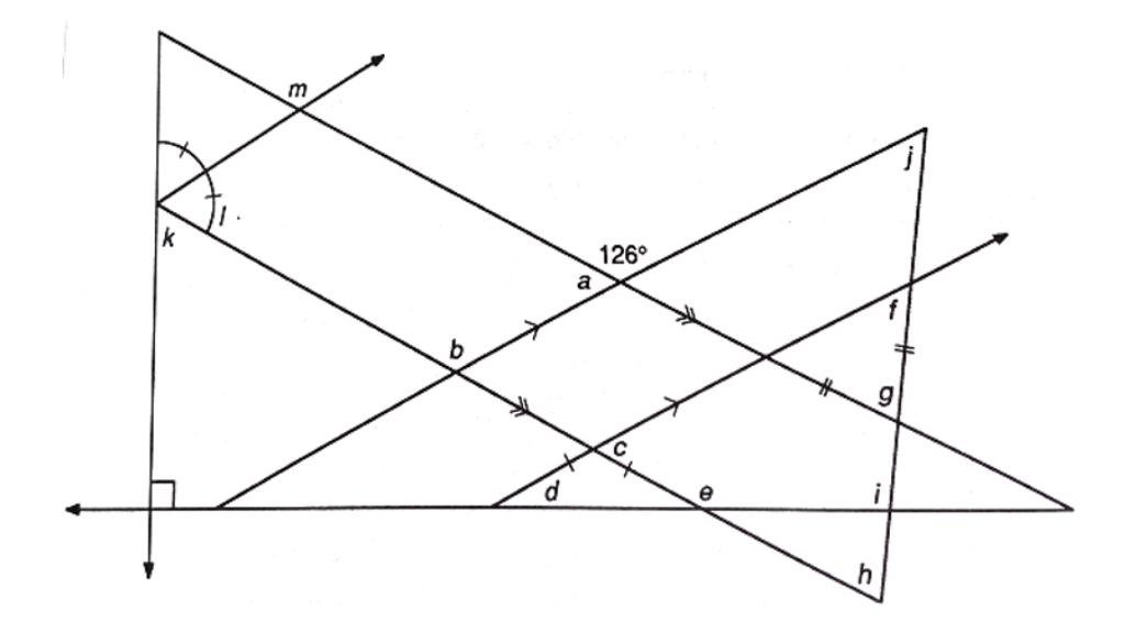 Solved Calculate the measure of each lettered angle in the | Chegg.com