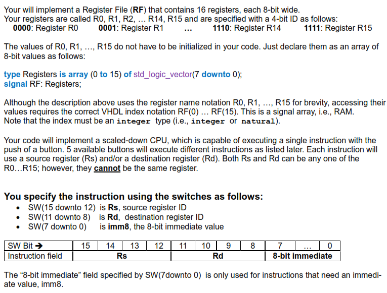 Your will implement a Register File (RF) that | Chegg.com