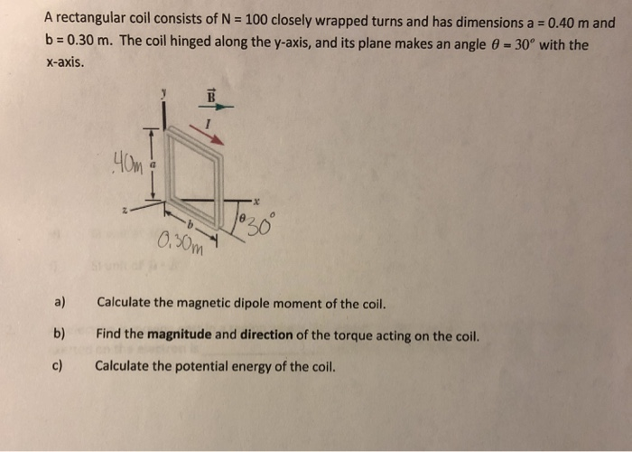 Solved A rectangular coil consists of N = 100 closely | Chegg.com