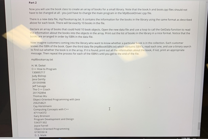 Solved Part 1 The purpose of this part of the assignment is | Chegg.com