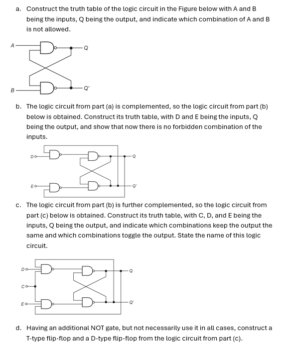 Solved a. ﻿Construct the truth table of the logic circuit in | Chegg.com