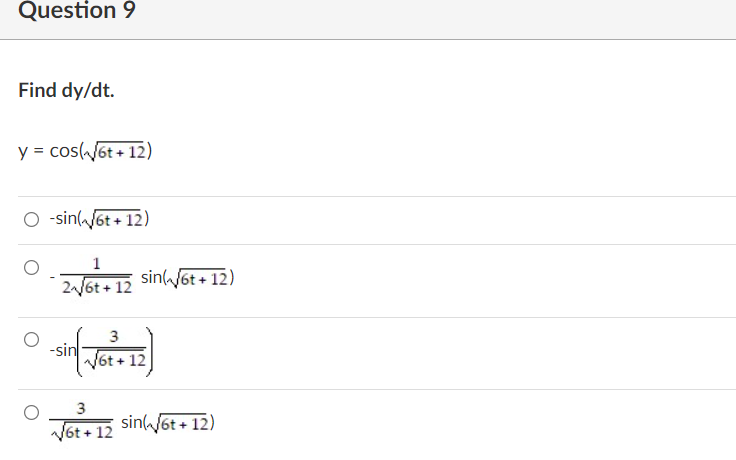 Solved Question 8 Find the derivative of y with respect to | Chegg.com