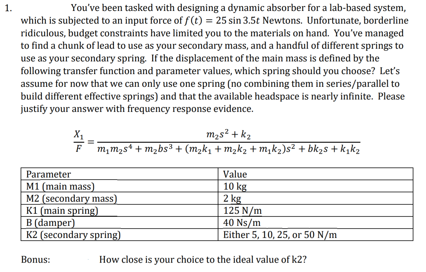 1. You've been tasked with designing a dynamic | Chegg.com