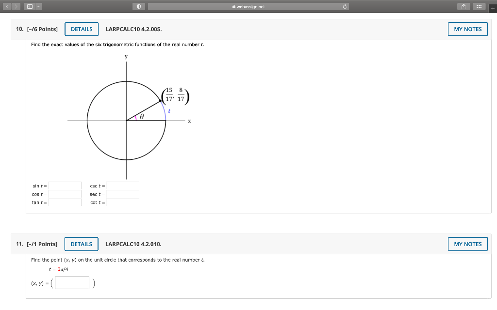Solved A webassign.net 10. (-/6 Points] DETAILS LARPCALC104. | Chegg.com