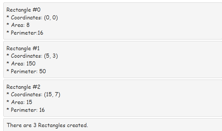 Solved Design a class called "Rectangle" which respects the | Chegg.com