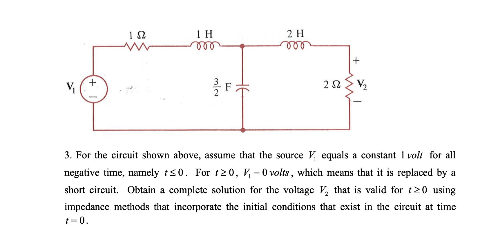 Solved For the circuit shown above, assume that the source | Chegg.com