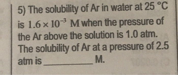 Solved 3) The solubility of oxygen gas in water at 25 °C and | Chegg.com