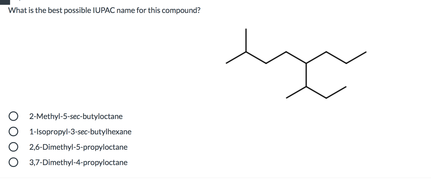 Solved What is the best possible IUPAC name for this | Chegg.com