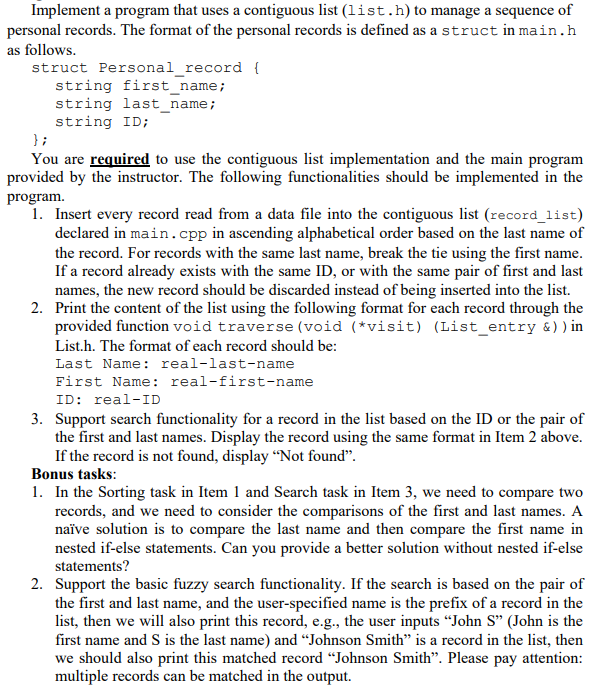 Solved List.h const int max_list = 5000; template | Chegg.com