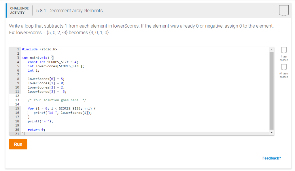 Solved Challenge Activty 581 Decrement Array Elements