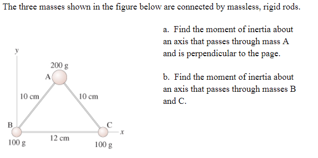 Solved The three masses shown in the figure below are | Chegg.com