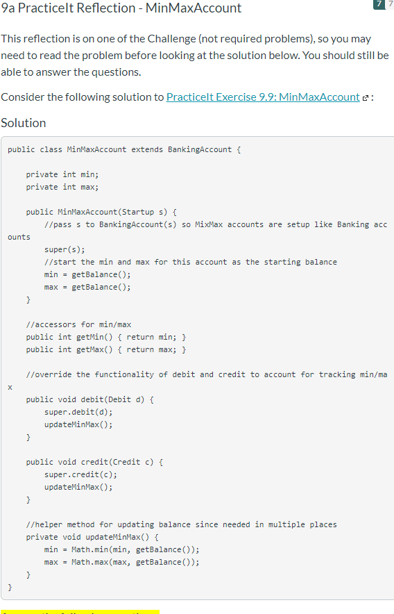 Solved 9a Practicelt Reflection - MinMaxAccount This | Chegg.com