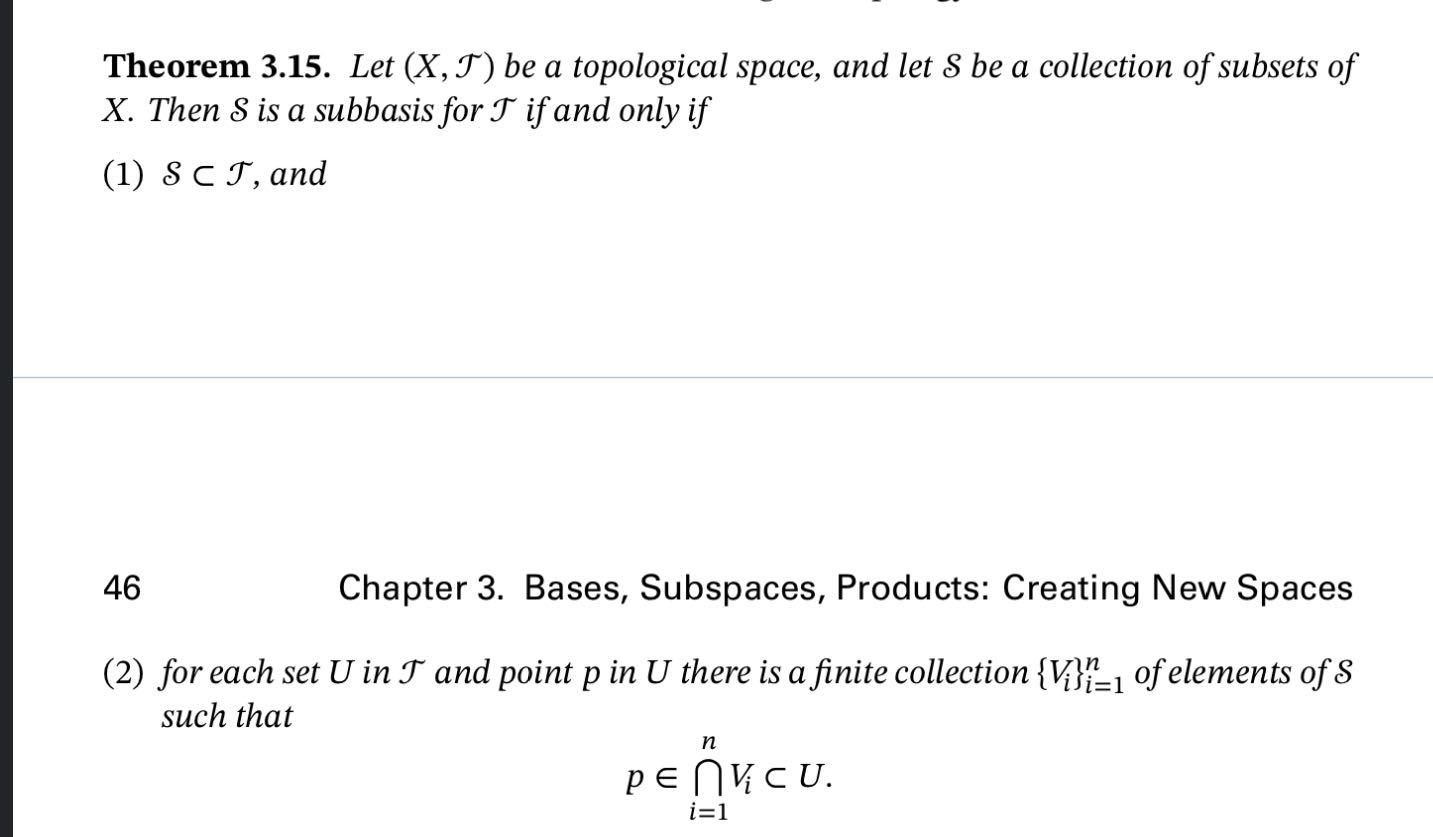 Solved Theorem 3.15. Let (X,T) be a topological space, and | Chegg.com