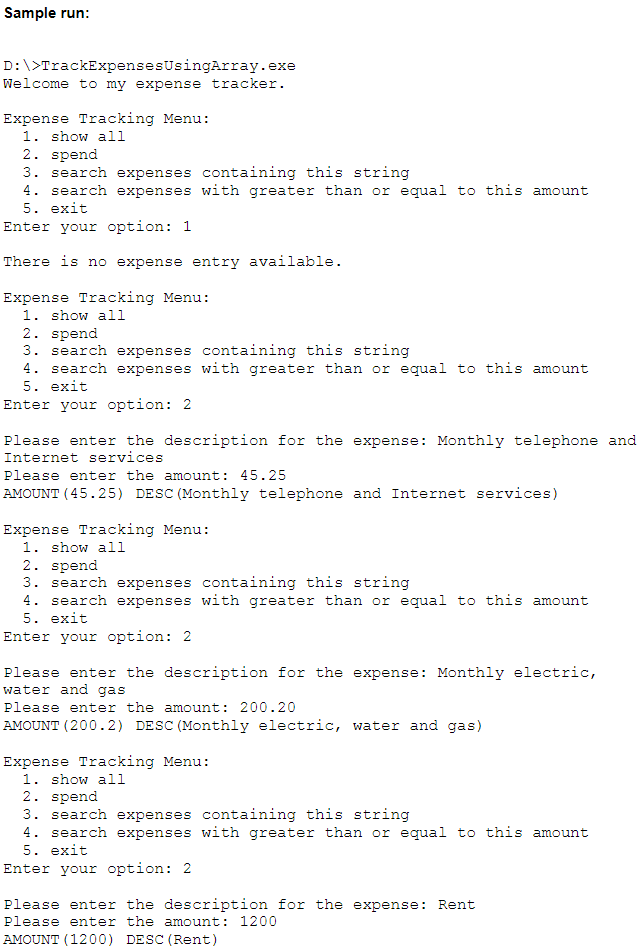 Solved Description: Write a menu-driven program that | Chegg.com