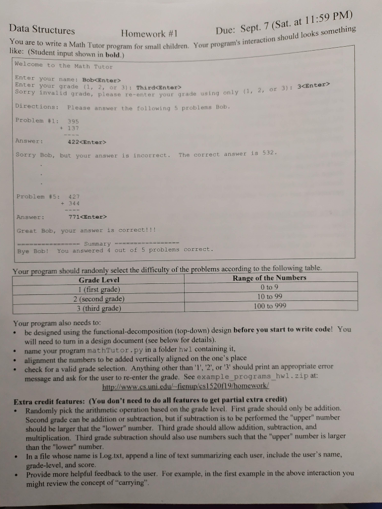 Solved Data Structures Homework 1 You Are To Write A Math