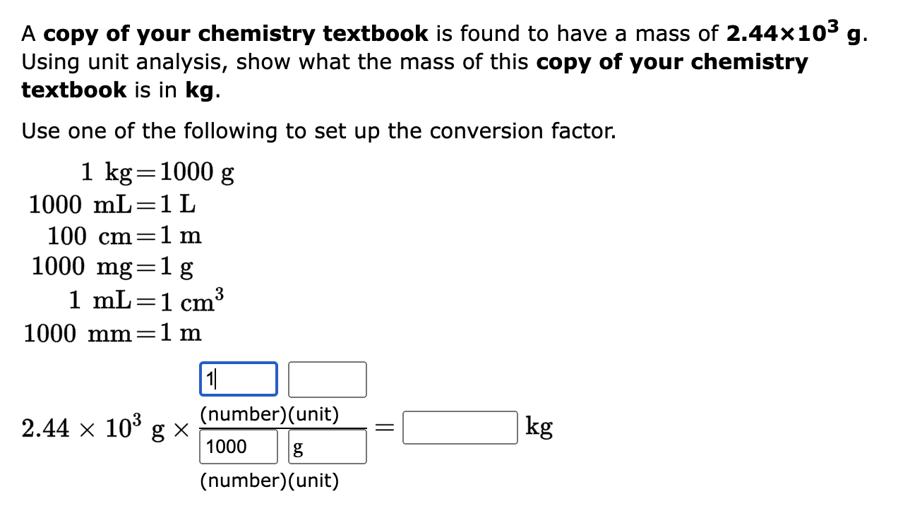 Solved A copy of your chemistry textbook is found to have a | Chegg.com