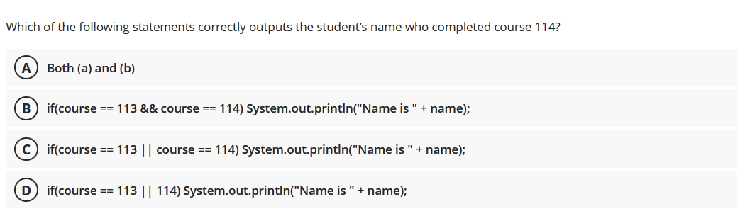 Solved Which of the following statements correctly outputs | Chegg.com