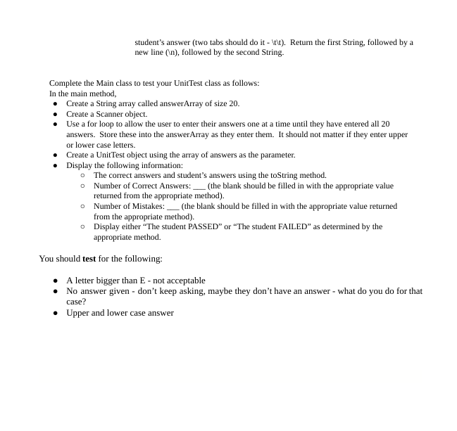Solved 1. In repl.it, create a program called Unit Test. | Chegg.com