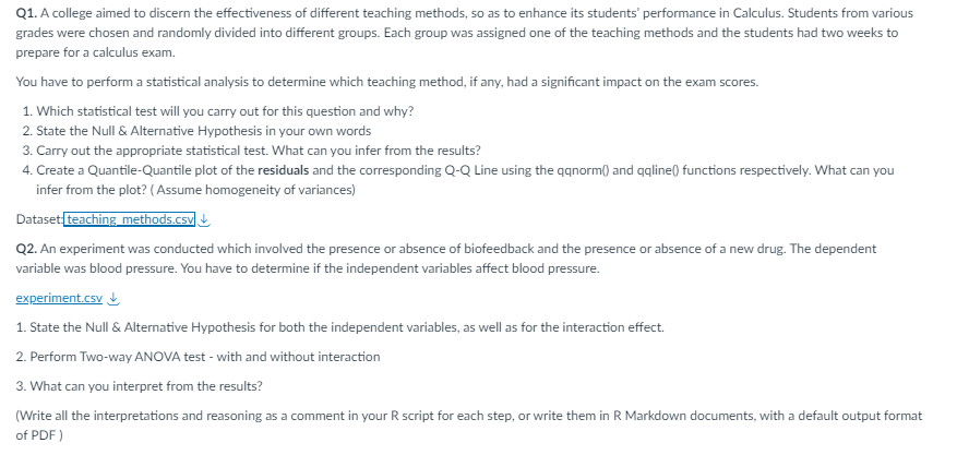 Use R program to solve the problemsFor question 1, | Chegg.com