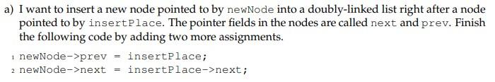 Solved A I Want To Insert A New Node Pointed To By Newnode 