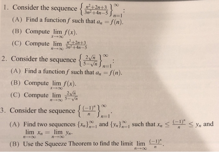 Solved 1. Consider the sequence(sit器工1 ider the sequence {습음 | Chegg.com