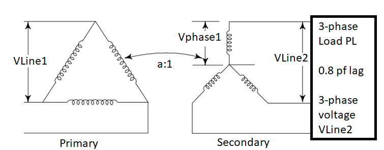 Solved Step-down, D/Y connection three-phase transformers | Chegg.com