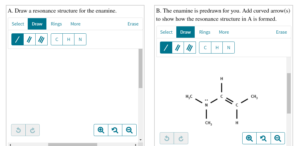 Solved Consider the structure of the enamine shown. H3C. CH3 | Chegg.com