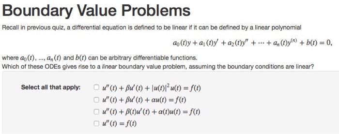 Solved Boundary Value Problems Recall in previous quiz, a | Chegg.com