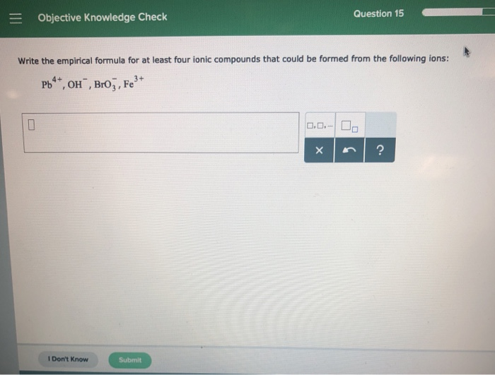 Solved Question 15 Objective Knowledge Check Write the | Chegg.com
