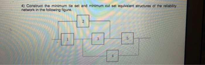 Solved 4) Construct the minimum tie set and minimum cut set | Chegg.com