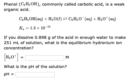 Solved Phenol (C6H5OH), commonly called carbolic acid, is a | Chegg.com