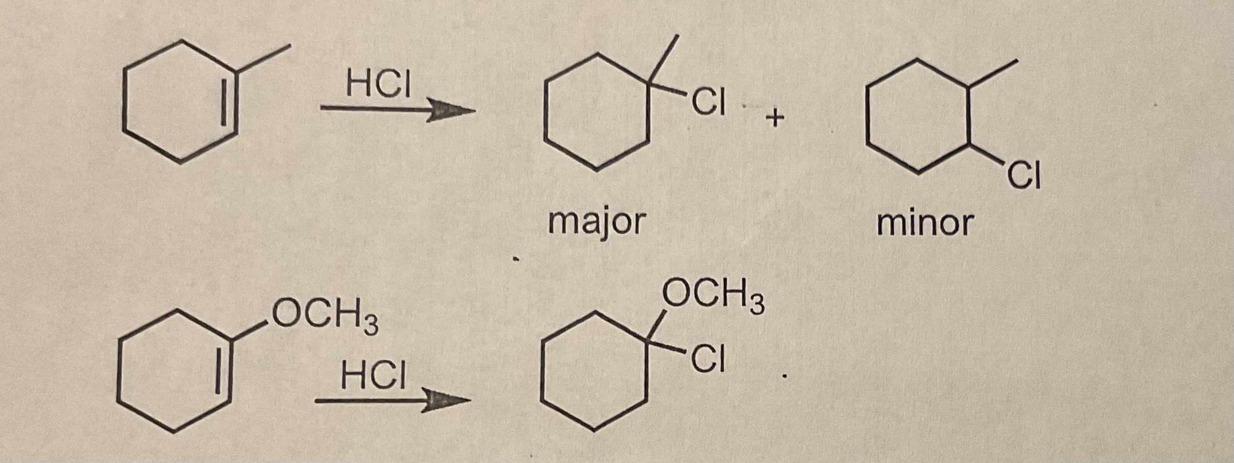 Solved The first reaction below gives a mixture of two | Chegg.com