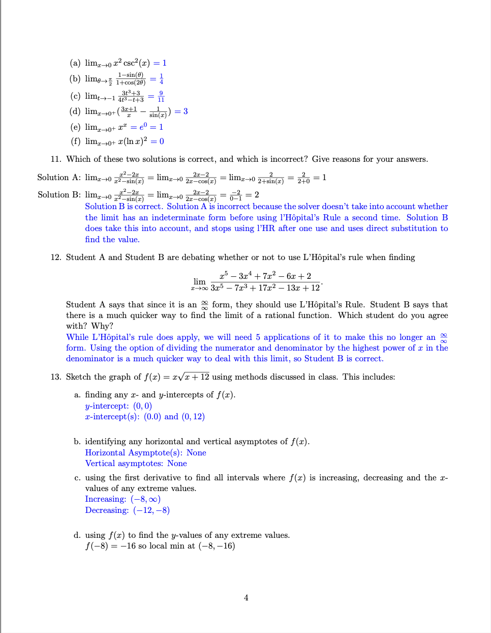Solved MATH 425: Calculus 1, Spring 2021 Exam 3 Review | Chegg.com