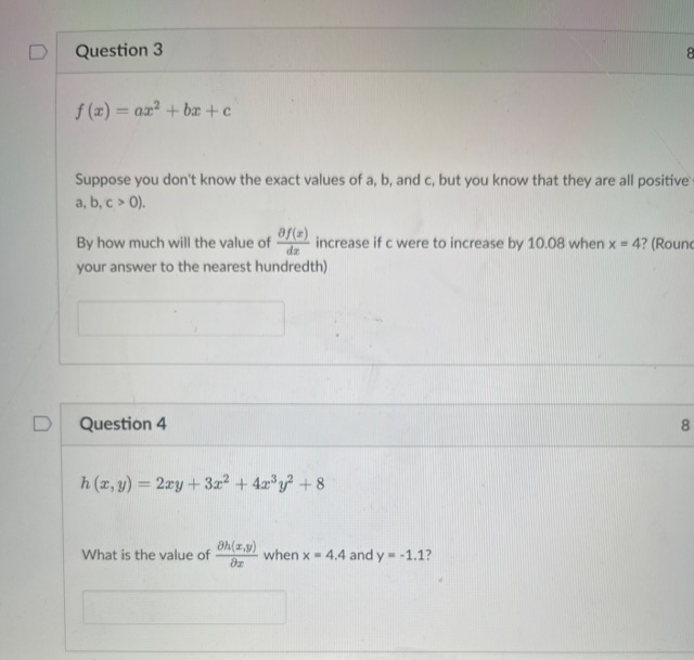 Solved f(x)=ax2+bx+c Suppose you don't know the exact values | Chegg.com