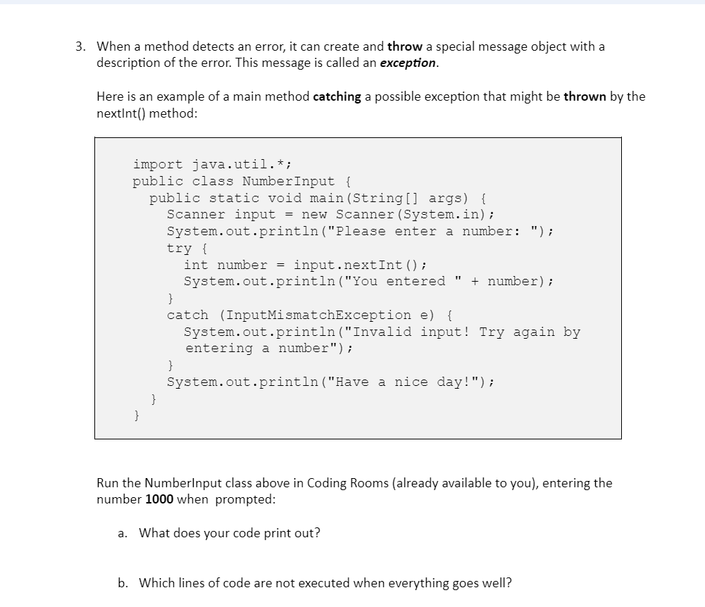 Solved When A Method Detects An Error It Can Create And