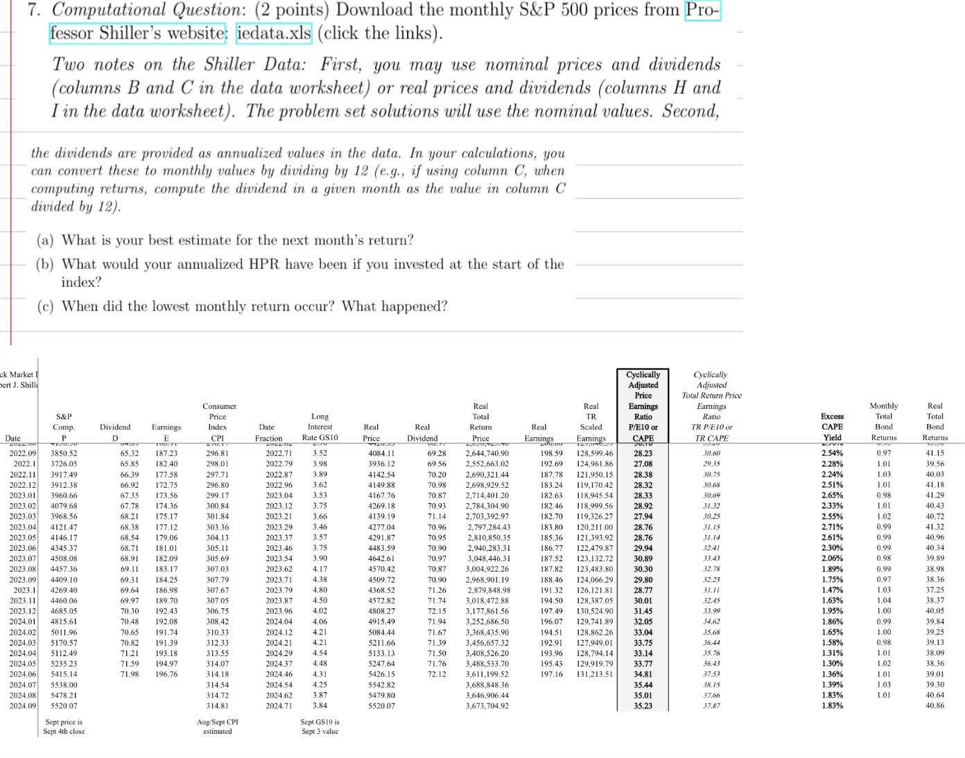 Solved Computational Question: (2 ﻿points) ﻿Download the | Chegg.com