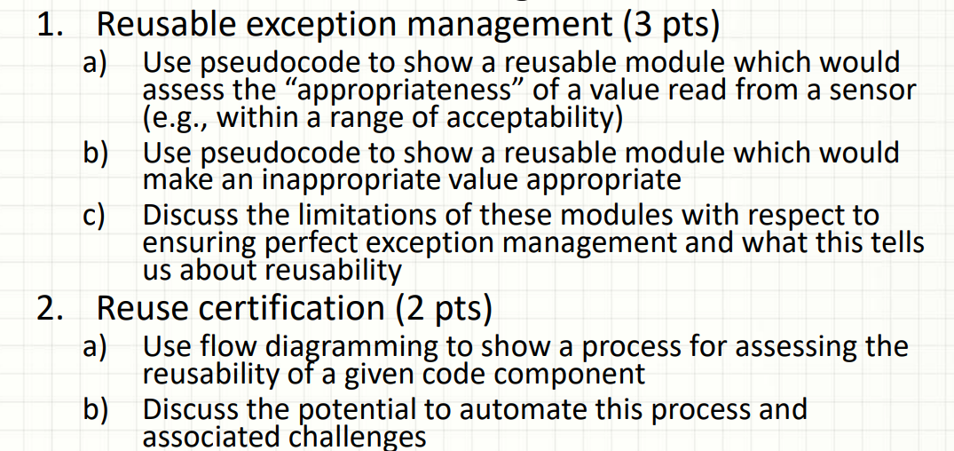Solved 1. Reusable exception management (3 pts) a) Use | Chegg.com