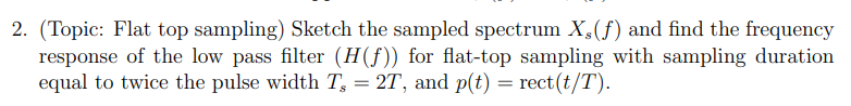 Solved Topic Flat Top Sampling ﻿sketch The Sampled
