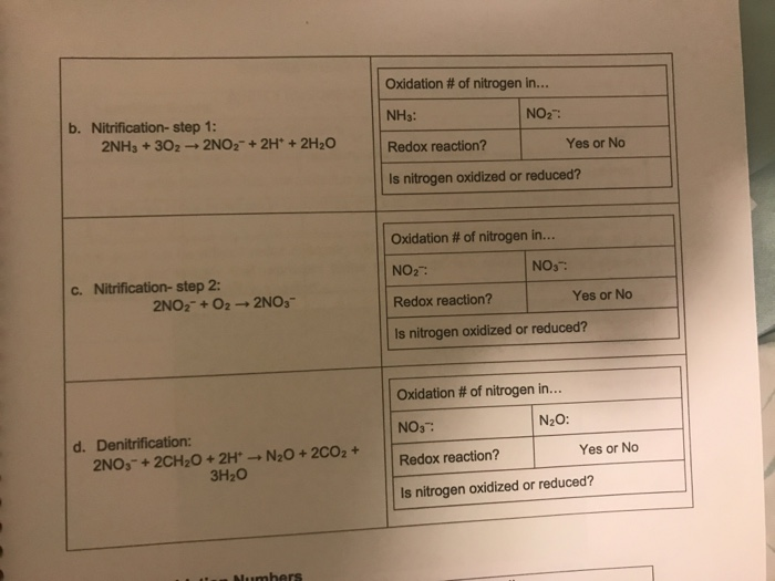 Solved oxidation # of nitrogen in NH3: Redox reaction? Is | Chegg.com